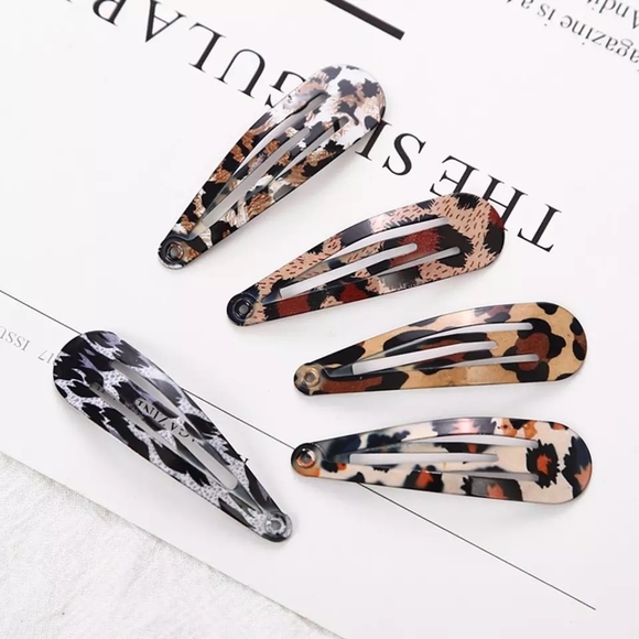Accessories | 324 Leopard Print Metal Hair Clips | Poshmark